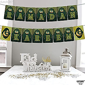 KatchOn, Ramadan Kareem Banner Large - 10 Feet, No DIY | Ramadan Banner for Ramadan Decorations for Home | Ramadan Mubarak Banner for Ramadan Mubarak Decorations | Green Ramadan Party Supplies Banner