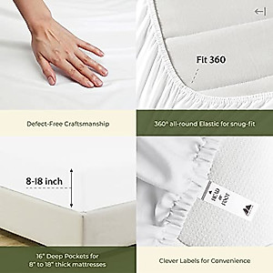 600-Thread-Count Egyptian Quality 100% Cotton Sheets - King Size Cooling Bedsheets for Hot Sleepers - Breathable Sateen Weave, Deep Pocket Fitted - 4 Piece Best Hotel Sheets for King Beds (White)