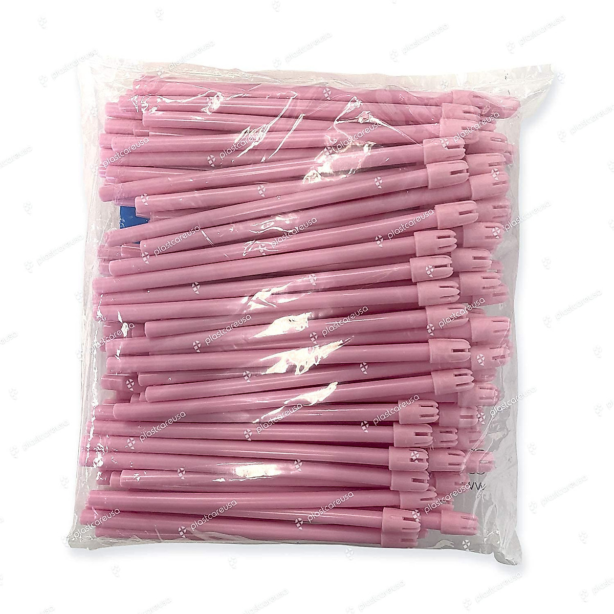 1000 Dental Saliva Ejectors Disposable - Medical Grade Latex Free Evacuation Suction Tips - Flexible Pink Tube with Pink Tip (10 Bags of 100) by PlastCare USA