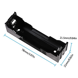 Coliao 8pcs 18650 Battery Case Holder 1 Slots X 3.7V DIY 18650 Battery Storage Box, in Parallel Black Plastic Batteries Clip Box with Pin for DIY Parallel or Series Circuit PCB Projects