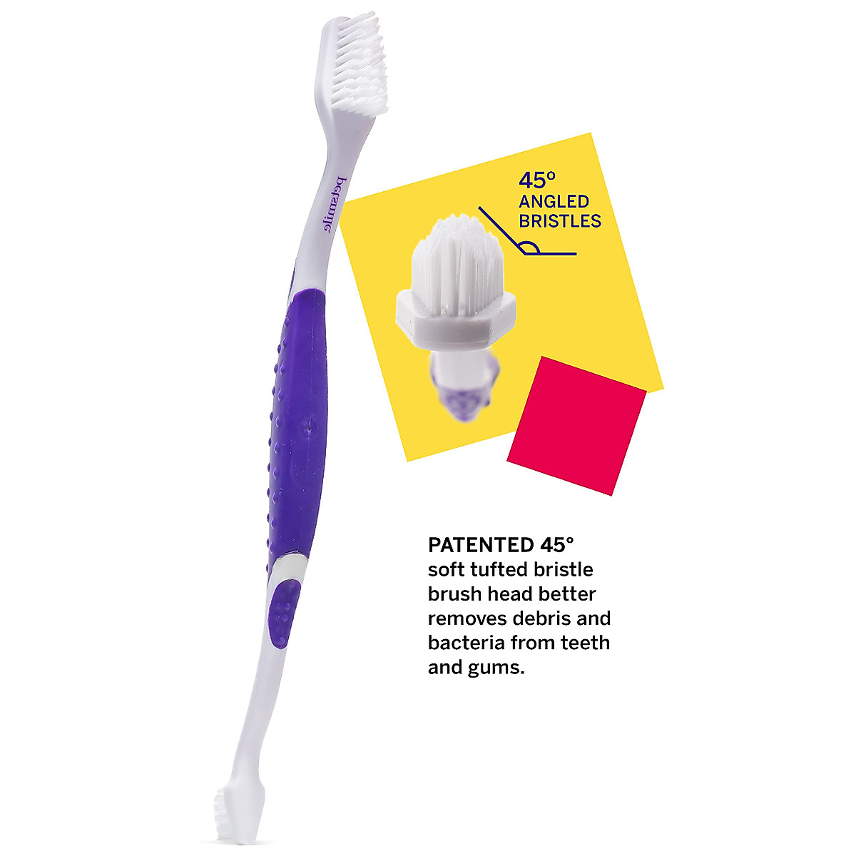 petsmile Professional Pet Toothbrush - Patented 45° Cat & Dog Toothbrush for Small & Large Animals - Pet Accessories for Dental Care - VOHC Approved Dog Teeth Cleaning - Dog Toothpaste Not Included