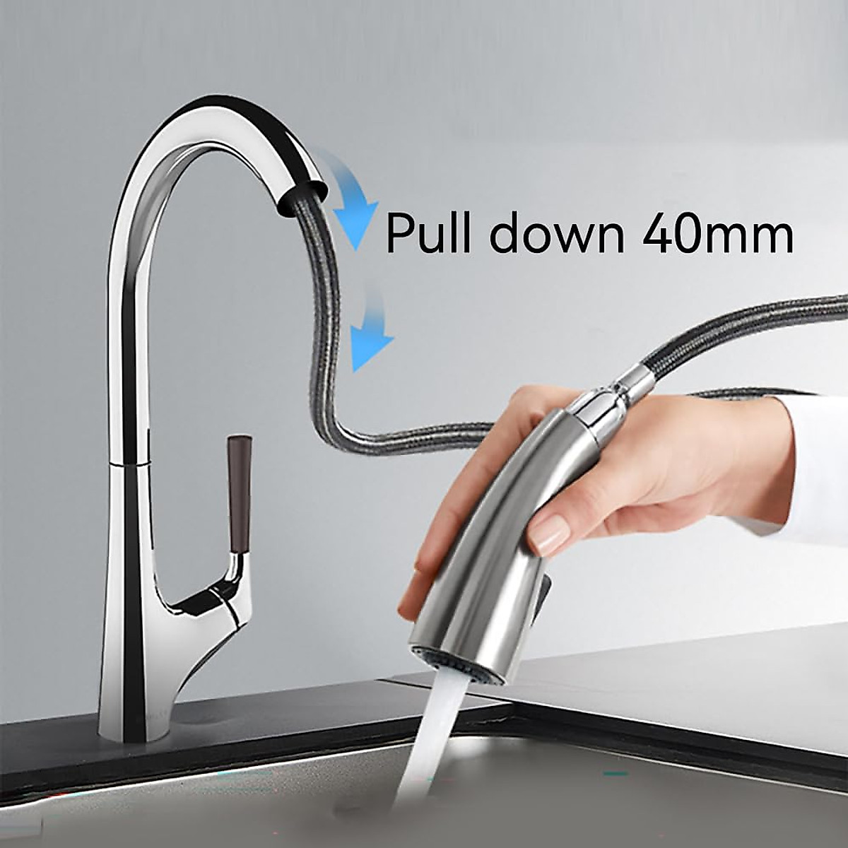 Faucet Hose Kohler Parts Replacement K-1219935-BC Pull-Down Hose For Sink 67-Inch Bright Chrome Finish Pull-Out Kitchen Faucet Replacemnet Kohler Part K-1304674-BC