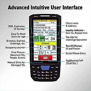 IDVisor Smart V2 ID Scanner - Drivers License and Passport Age Verification & Customer Management + Charger Cradle, Hand Strap & More.