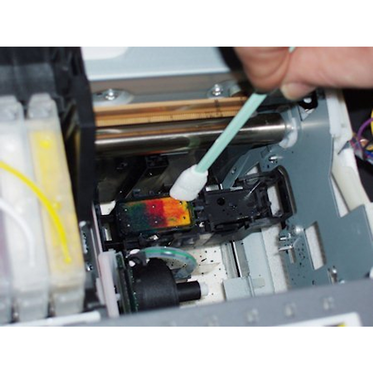 tyoungg 100 Pieces 5.1" Cleaning Swab Sticks Square Rectangle Foam for Solvent Format Inkjet Printer Roland Optical Equipment in 2 Separate Dust Free Packaging Bags