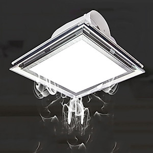 SQLCF Household Ventilation Fans Integrated Ceiling Led Lighting Ventilating Fan, 2-in-1 Silent Exhaust Fan with Light, 30×30cm Ceiling Ventilating Fan for Bathroom Kitchen Air Ventilation Fan Gold