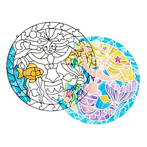 Melissa & Doug Stained Glass Made Easy Activity Kit: Mermaids - 140+ Stickers