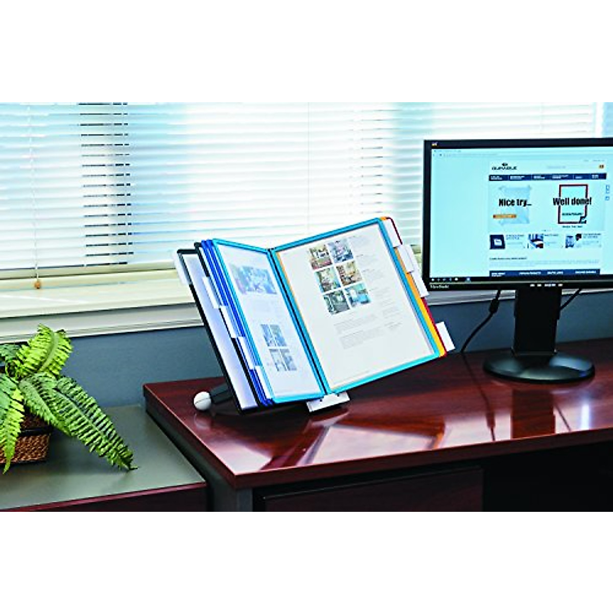 DURABLE Desktop Reference System, 10 Double-Sided Panels, Letter-Size, Assorted Colors, SHERPA Design (554200)