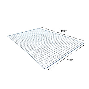 portable campfire barbecue grill wire mesh rack mat grate for stove charcoal, Rectangular, 17.7 inch , Stainless steel color