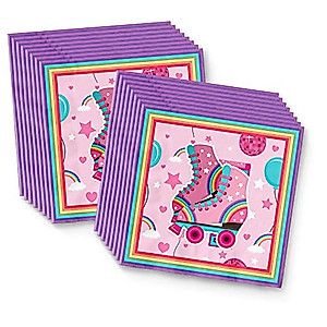 Roller Skating Birthday Party Supplies Set Plates Napkins Cups Tableware Kit for 16