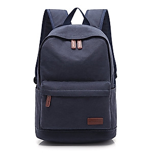 kayond Casual Style Lightweight canvas Laptop Bag/Durable Travel backpacks/Rucksack for Men&Women/Fashion Backpack Fits 15 inch Notebook (navy blue)