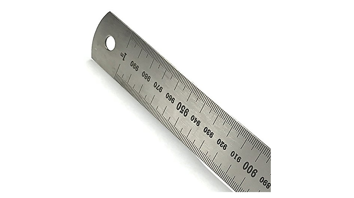 1 Meter Stainless Steel Ruler with Centimeter & Millimeter Measurements