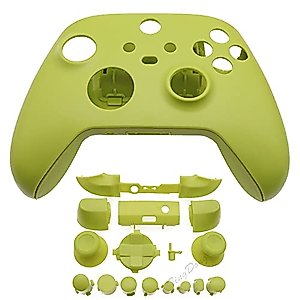 Front Housing Shell Back Case Cover LB RB Bumper D-pad Button LT RT Trigger Buttons Replacement for Xbox Series X S Controller (Apple Green)