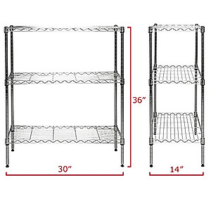 Apollo Hardware Chrome 3-Shelf Wire Shelving with Wheels 14"x30"x36"