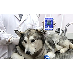 Handheld Veterinary Pulse Oximeter,Rechargeable Dog Blood Pressure Monitor, 6 Parameters Animal Patient Mnitoring Equipment with 2.4" Display and Bluetooth for Family Pets Cat Home Clinic Use