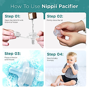 Nippii Freezable Orthodontic Pacifier for Teething - Orthodontic Design Teething Pacifier for Baby Teething Relief - Medical Grade Silicone Pacifier