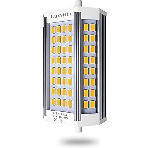 Luxvista Dimmable R7S LED Bulb 118mm 30W J118 LED Bulbs 150-300W R7S Halogen Bulb Equivalent, Double Ended Base J118 Flood Lights for Household Lighting Floodlight Replacement Bulb,3000K Warm White