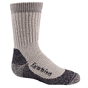 Farm to Feet Kids Boulder No Fly Zone Lightweight Hiking Merino Wool Crew, US Blue, Large