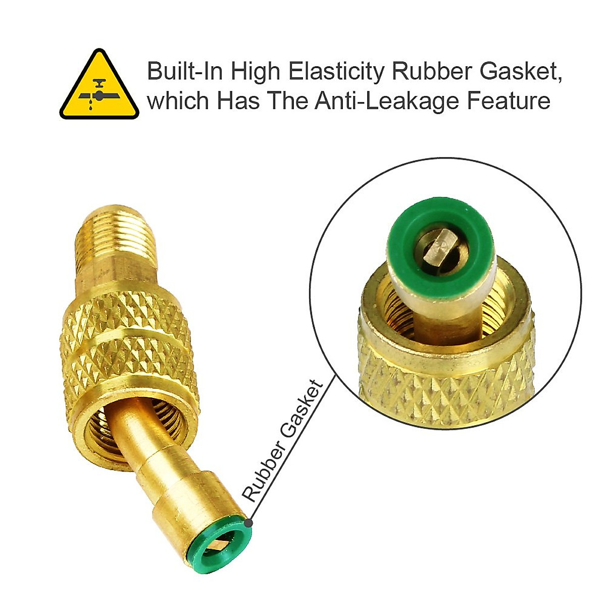 LBG Products R410a Adapter with Thimble for Air Conditioner Ductless Mini Split HVAC System, 5/16 '' Female SAE Quick Couplers x 1/4'' Male Flare(3 Pcs)