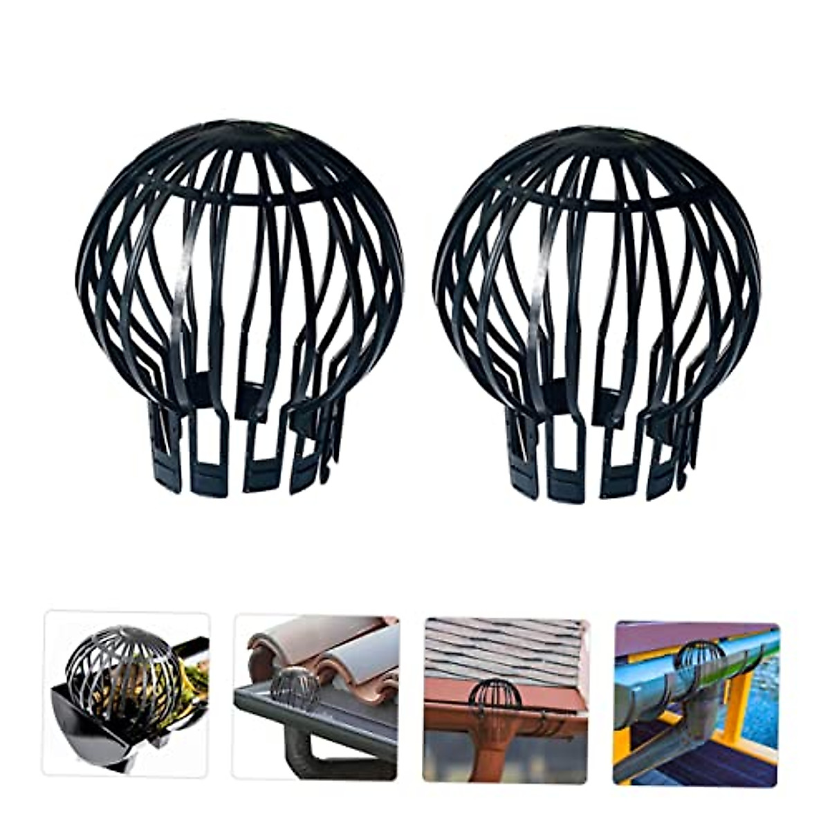 DOITOOL 2 Pcs Eaves Filter Cover Plastic Funnel Round Balloons Plastic Balloons Downpipe Leaf Guard Downspout Guard Rain Gutter Screens Drainage Pipe Strainer Cover Roof Downpipe Strainers
