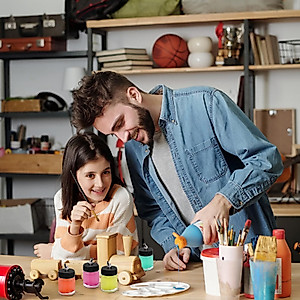 Goaste 10 Pack Glass Airbrush Bottles Kit, 22cc Empty Airbrush Jars, Transparent Airbrush Paint Storage Pot with 10pcs Cap Covers, 30° Down Angle Adaptor Lids, Fits Dual-Action Siphon Feed Airbrushes