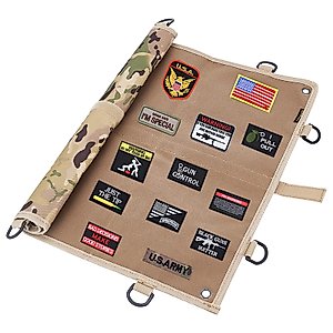 NBEADS Patchs Display Board, Tactical Badge Emblem Display Badge Patch Holder Military Holder Organizer with Iron Clasp for Button Badge Collections Display