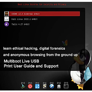 EZITSOL USB for Kali Linux 2024,Tails Linux 6.4,Caine 13 | 32GB 3IN1 Bootable Linux USB Flash Drive | Ethcial Hacking Tools,Digital Forensics Tools,Anonymous Browsing for Best Security & Privacy