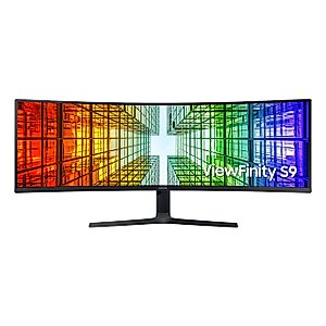 SAMSUNG 49" S95UA Super Ultrawide Dual QHD Monitor, 4ms, QLED, HDR400, USB-C, USB Hub, 120Hz, Height Adjustable Stand, LS49A950UINXZA, 2022, Charcoal Black