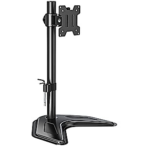 MOUNTUP Single Monitor Stands, Freestanding VESA Monitor Desk Mount fits 13'' to 32'' Computer Screen with Height Adjustable, Swivel, Tilt, Rotation, VESA 75x75 100x100 MU0023