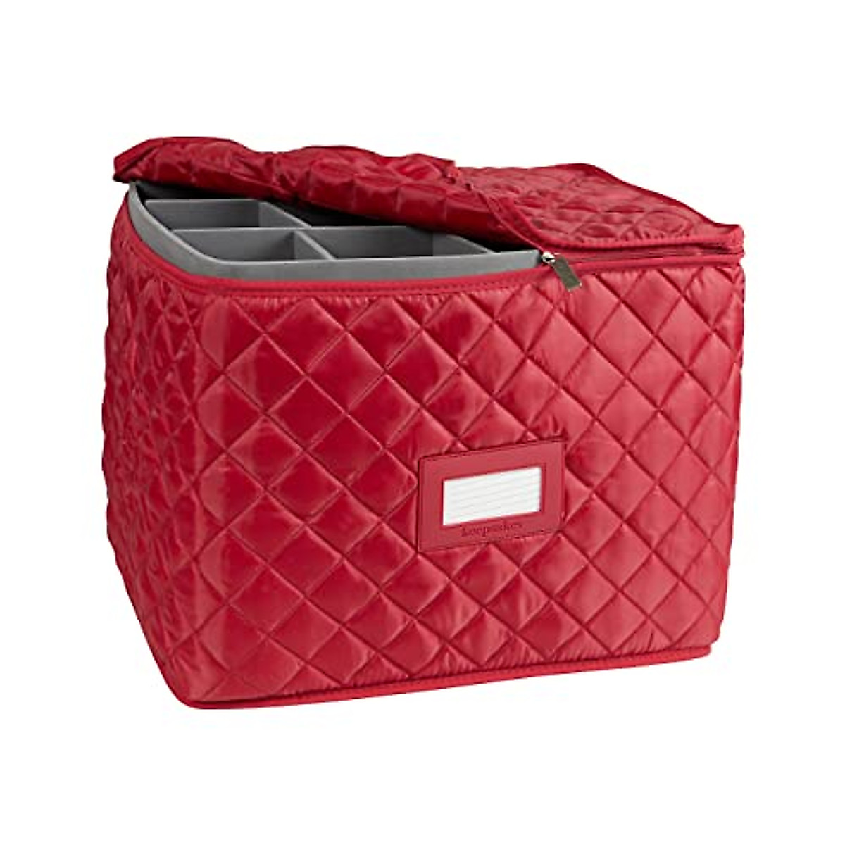 Covermates Keepsakes - Adjustable Glassware Storage - Padded Protection - ID Window - Stain Resistant - Machine Washable - China Storage-Red