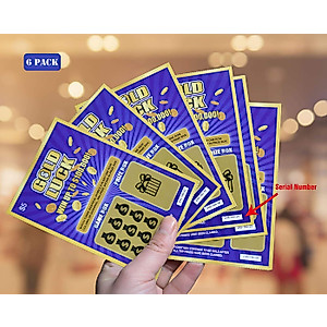 WINGKIND Gold Luck Pregnancy Announcement Fake Lottery Scratch Off Tickets, Great Idea for Pregnancy Reveal, 6 Cards