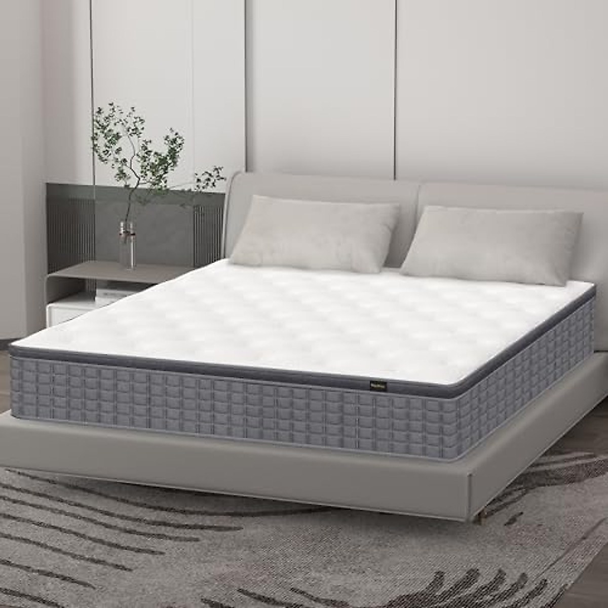 MICOOLS Full Mattress,10 inch Hybrid Mattress in a Box Memory Foam Breathable Comfortable,Motion Isolation Individually Wrapped Coils,Euro Top Medium Firm Full Size Mattress