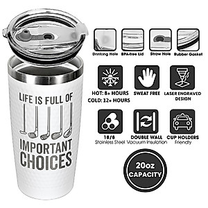 Golf Gifts for Men - Golf Christmas Gifts - Golf Gifts for Men Unique - Golf Gifts for Dad, Dad Golf Gifts - Funny Golf Gifts for Men Him, Dad Uncle, Husband Boyfriend, Golf Lovers - 20 Oz Tumbler