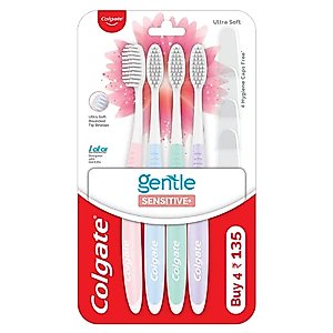 Colgate Battery Powered Toothbrush Sensitive, Pack of 4 Brushes