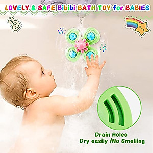 Bibibi Baby Toys, Bath Toys for Toddlers 1 3, Toddler Toys, Baby Travel Essential, Fidget Spinner, Sensory Toys, Bath Toy for Infants 6 12 Months, Baby Boy Toys, Toddler Girl Toys, Suction Cup Toys
