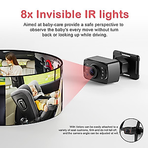 Itomoro Baby Car Camera, 4.3'' 1080P Night Vision Car Baby Mirror with Camera 5 Mins Easy Installation Crystal Clear Wide View for Rear Facing Seat ACZ407
