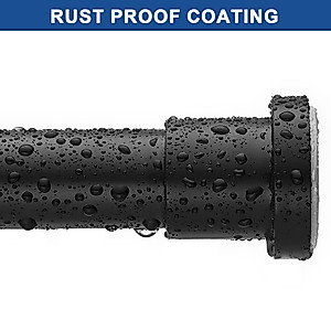 Eboatop Long Tension Shower Curtain Rod 62-105 inches - Adjustable Non-Slip Spring Tension Curtain Rod for Bathroom, Window, Doorway, Matte Black