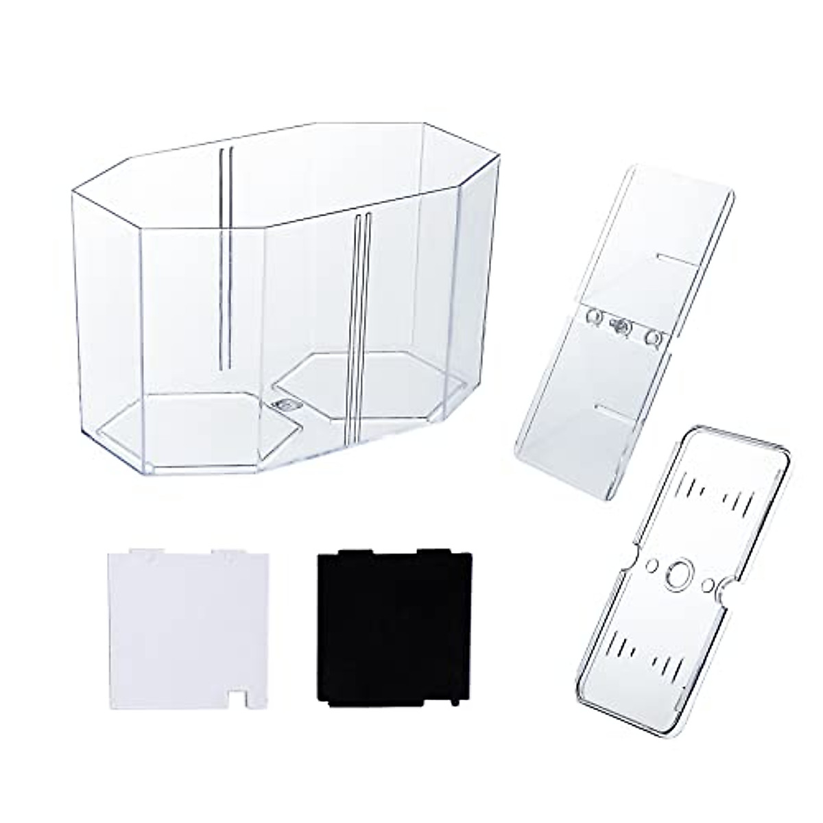Mini Fish Tank, 3-in-1 Small Betta Bow Tank Stackable Tiny Aquarium Tank - Divided Compartments Beta Fish Tanks for 2 Betas - 2/5 Gallon Fish Bowl for Sea Monkeys Baby Fishes Shrimp Clownfish Guppy