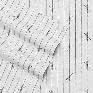 Eddie Bauer - Twin Sheets, Cotton Percale Bedding Set, Crisp & Cool Home Decor, Dorm Room Essentials (Downstream, Twin)