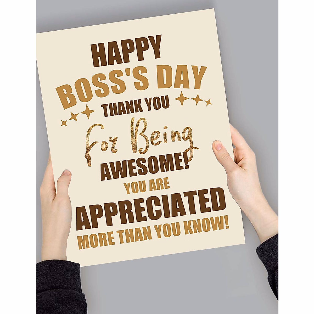 Jumbo Happy Boss’s Day Card for Boss Manager, Big Boss Thank You Card, Funny Oversize Appreciation Card from Team, Thank You for Being Awesome