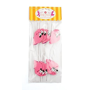 Party Partners Design Pink Flamingo Decorative Cocktail Drinking Straws, Pink, 12 Count