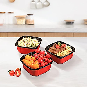 OTOR 42 Ounce Meal Prep Containers Stackable 20 Sets with Airtight Lids Food Grade Square Lunch Boxes Travel Containers BPA Free Dishwasher, Microwave, Freezer Safe