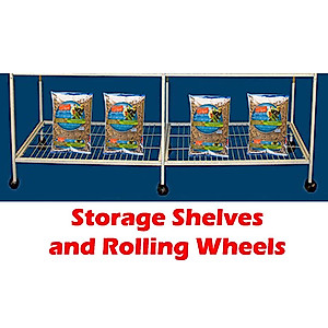 Double Extra Large 3-Tiers Small Animals Critters Wrought Iron Cage Tight 1/2-inch Bar Spacing Center Divider Removable Rolling Stand (63" Lx19 Dx64 H, White Vein)