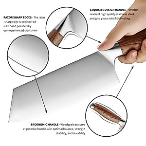 HAOCHUYI 3-Piece Professional Chef Knife Set - Ultra-Sharp Kitchen Knives with Ergonomic Wood Handle, Ideal for Home, Outdoor, Camping, BBQ, and Gifts for Men