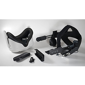 Business Company VR FrankenQuest 2 Adapter Kit for Oculus Quest 2 to Vive Deluxe Audio Strap (Overhang Black)