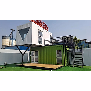 Double-Storey barn Homes 2024 Folding prefab House Expandable Tiny Home for Adults, Portable prefab House with bedrooms, Bathroom, Kitchen | Modular Container Tiny Steel Home Brown Color (20 FT)