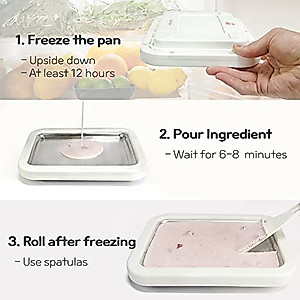 Faaz Store Instant Ice Cream Roll Maker With Cold Ice Cream Plate 2 Scrapers, Ideal For Fruit Sorbet Soft Serve Slushies Frozen Yogurt Gelato Rolled Ice Cream