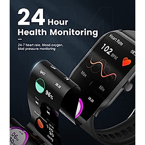 Smart Watch for Men Answer/Make Call,2"Touch Screen Fitness Tracker for iPhone Android with 100+ Sport Modes,Voice Assistant,Heart Rate Sleep Monitor,Waterproof Pedometer Activity Tracker Smartwatch