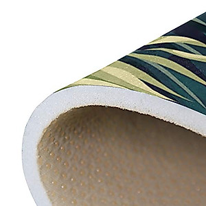 ALAZA Tropical Palm Tree Leaves Hibiscus Flowers Area Soft Non Slip Floor Mat Washable Carpet for Bedroom Living Room 1 Piece 4x5 Feet