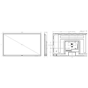 Jensen JE5515 Widescreen 55" 110V RV Wall Mount TV, 1920x1080 Full HD, High Performance Wide 16:9 LCD Panel, Brightness 200 cd/m2, Contrast Ratio 3000:1, 178° Viewing Angles, AC Power