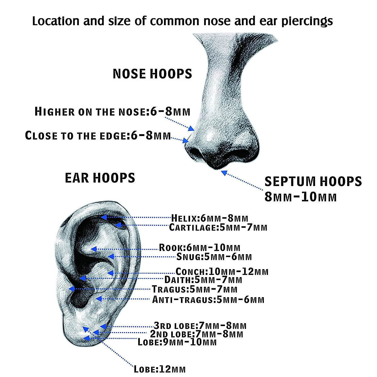 Tiremat 1PC 6mm G23 Titanium Body Piercing Rings for Nose Ear Lip Septum Conch Daith Lobe Helix Tragus Cartilage,16G,Hinged Clicker Segment Hoop with CZ paved
